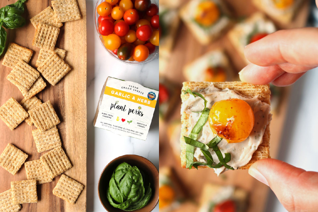 Mini Vegan Toasts with Cheese, Blistered Tomatoes, and Basil | ️🌱 ...