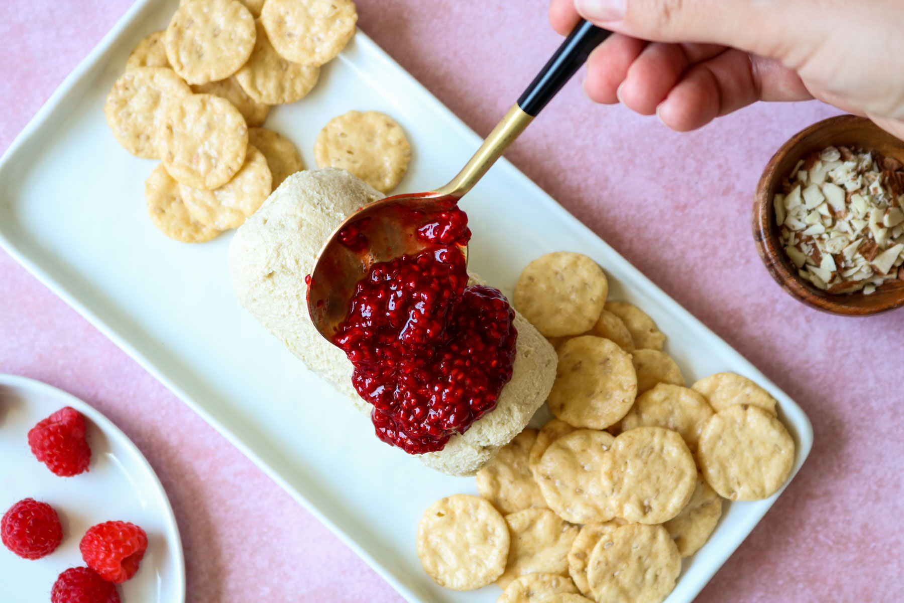 Vegan Cheese Log with Raspberry Jalapeño Jam Recipe ️🌱| Plant Perks