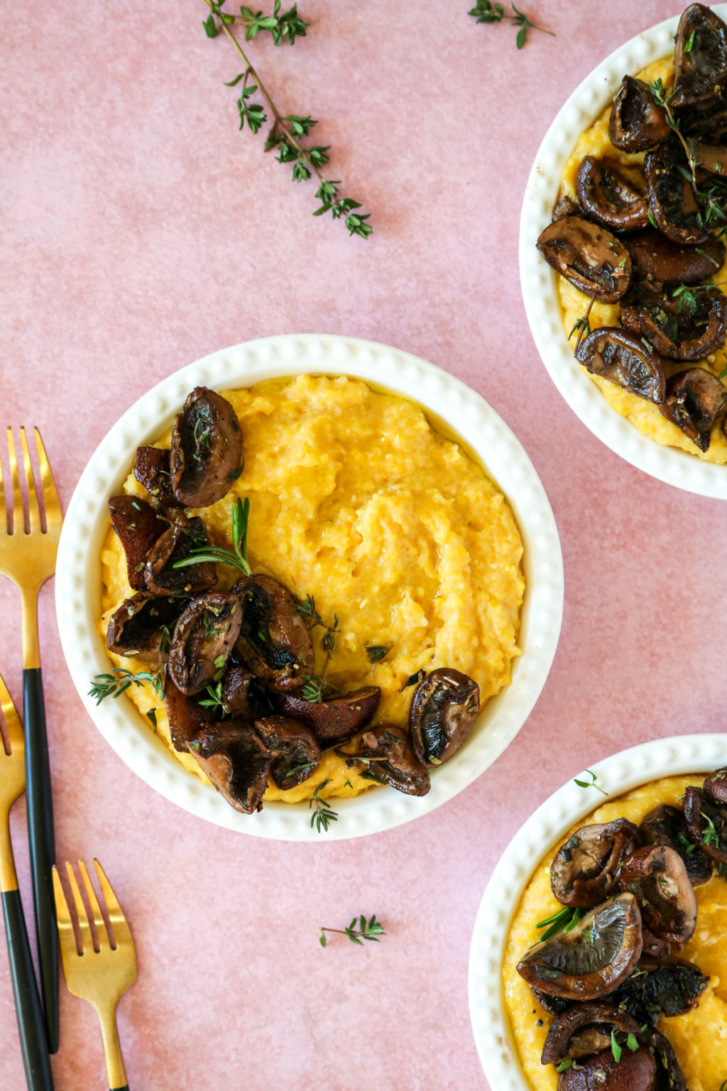 Creamy Vegan Polenta Recipe with Herb Roasted Mushrooms ️🌱| Plant Perks
